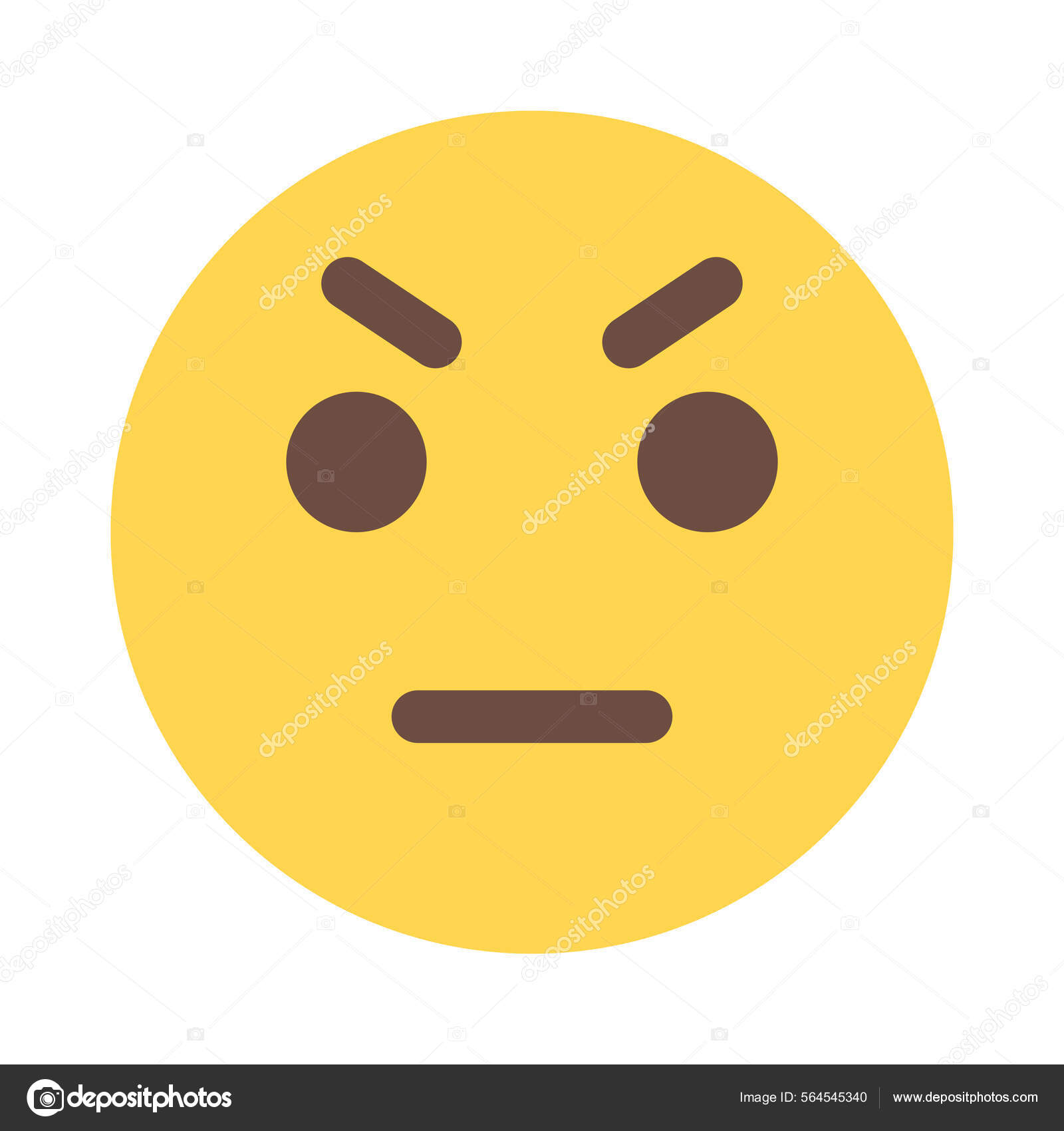 Emoji Molesto Con Cara Enojada Las Cejas Levantadas Vector de stock ...