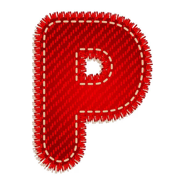 Red textile alphabet — Stock Vector © Elenita #16049665