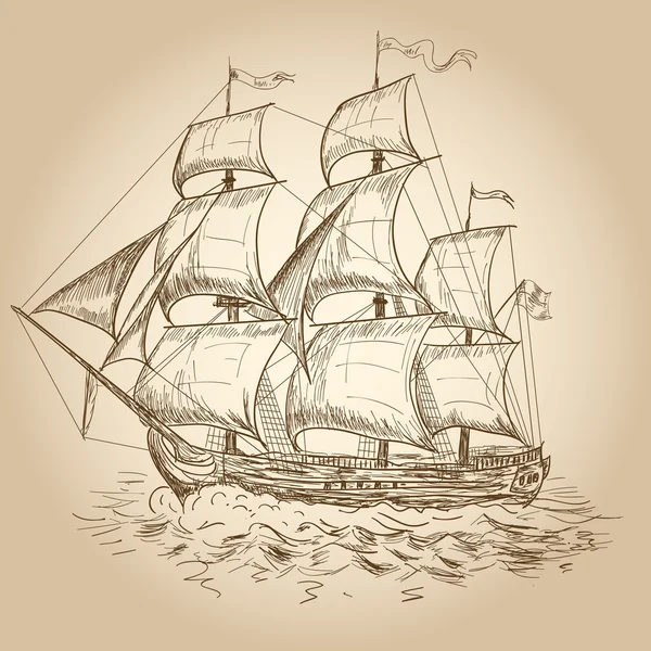 Vitorlás hajó, rajz — Stock Vektor © Anthonycz #26948145
