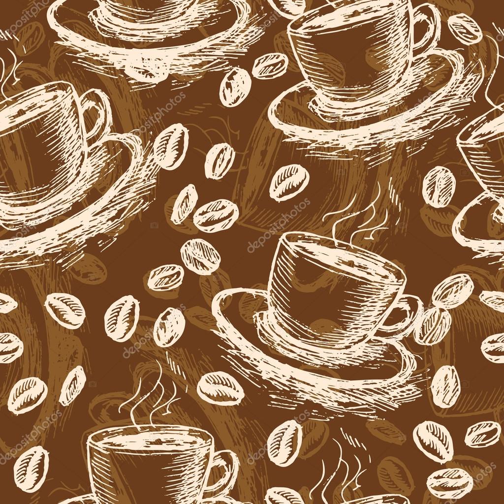 Coffee seamless pattern — Stock Vector © Elenita #16349569