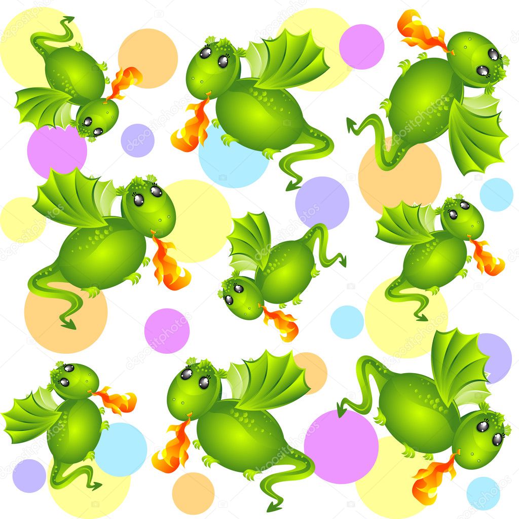 Seamless pattern with dragons — Stock Vector © Elenita #29712255 Seamless pattern with dragons — Stock Vector © Elenita #29712255