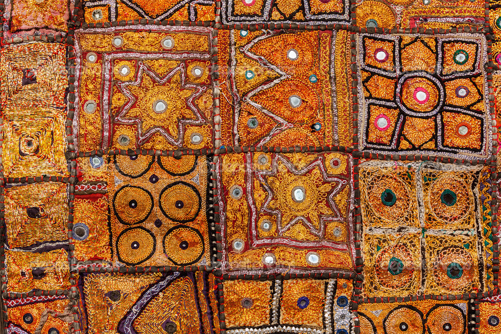 Colorful indian fabric textile. India Stock Photo by ©DmitryRukhlenko ...