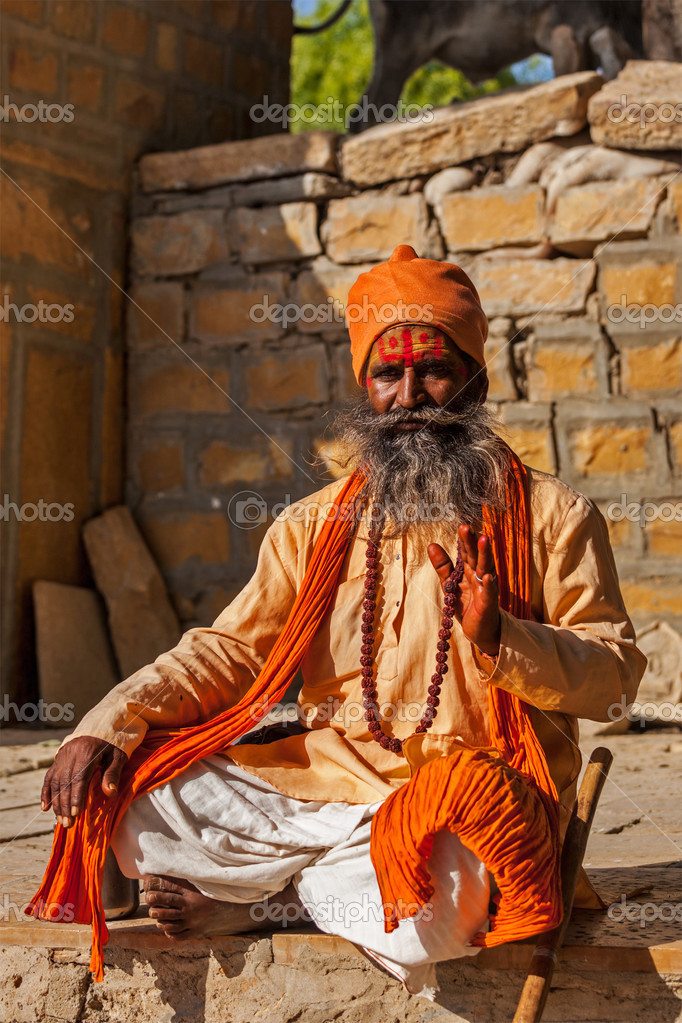 Indian sadhu (holy man) blessing – Stock Editorial Photo ...