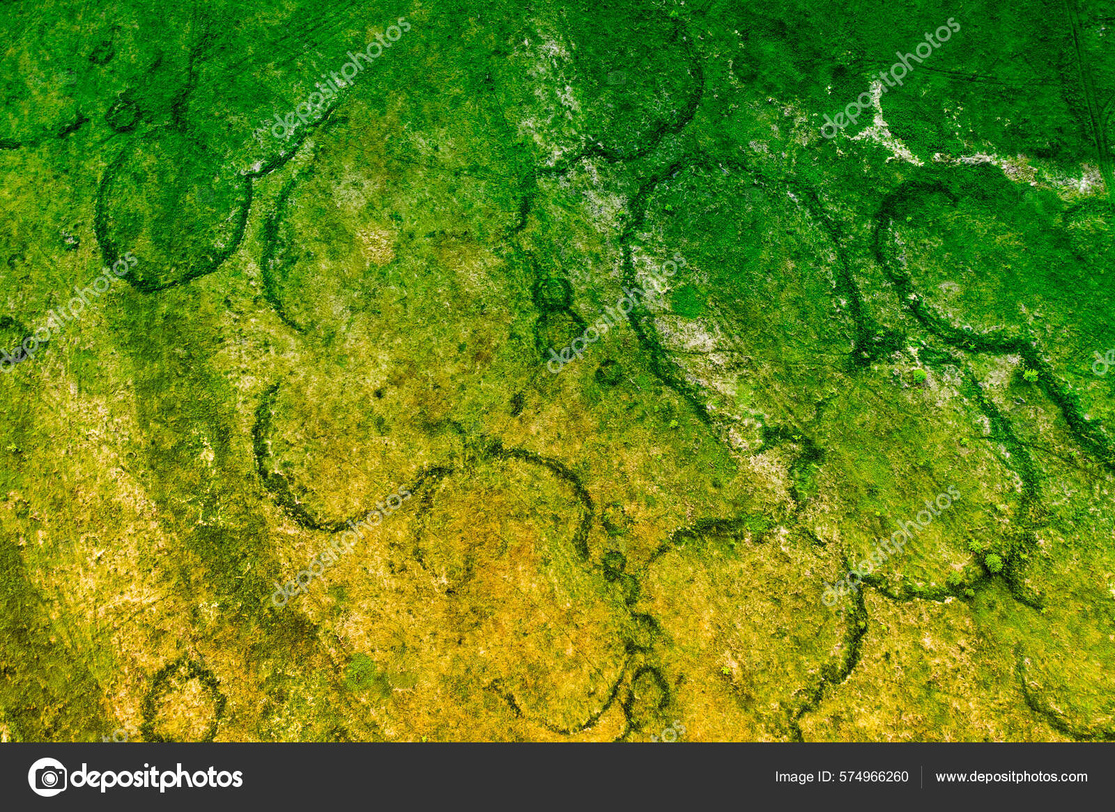 Green Fields Strange Traces Seen Natural Abstract Summer Seasonal ...