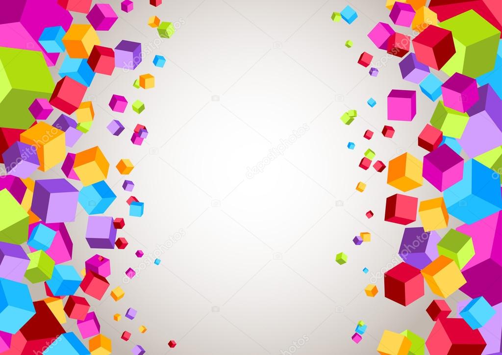 Colorful cubes on the sides - geometrical background Stock Vector Image ...