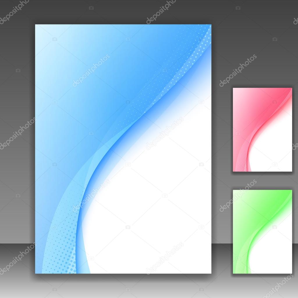 Blue modern folder template - swoosh background Stock Vector by ...