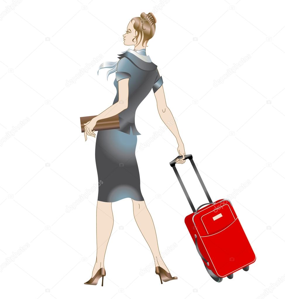 Stewardess — Stock Vector © trilingstudio #12041452