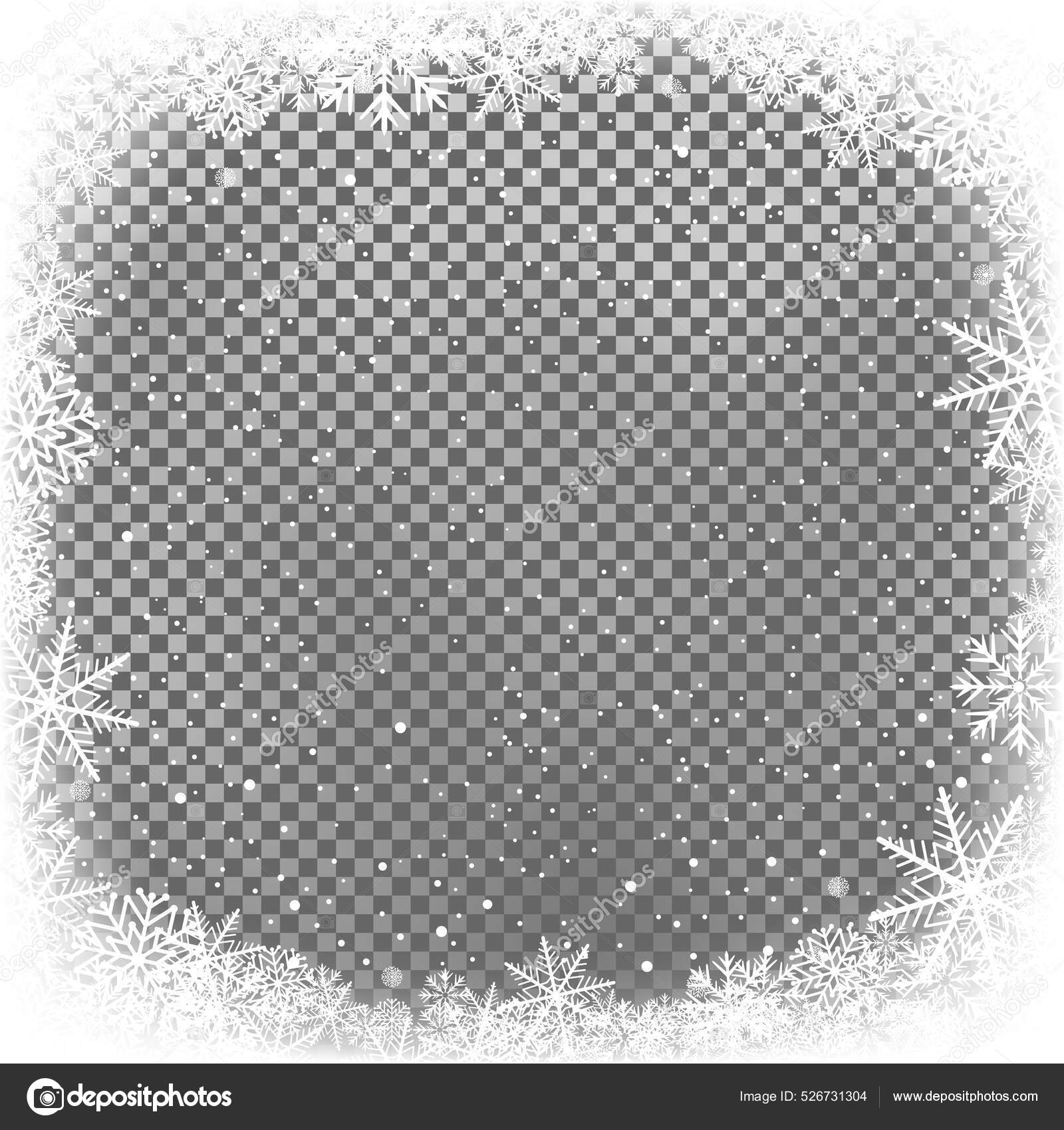 Snow frame Christmas template transparent backdrop Stock Vector by ...