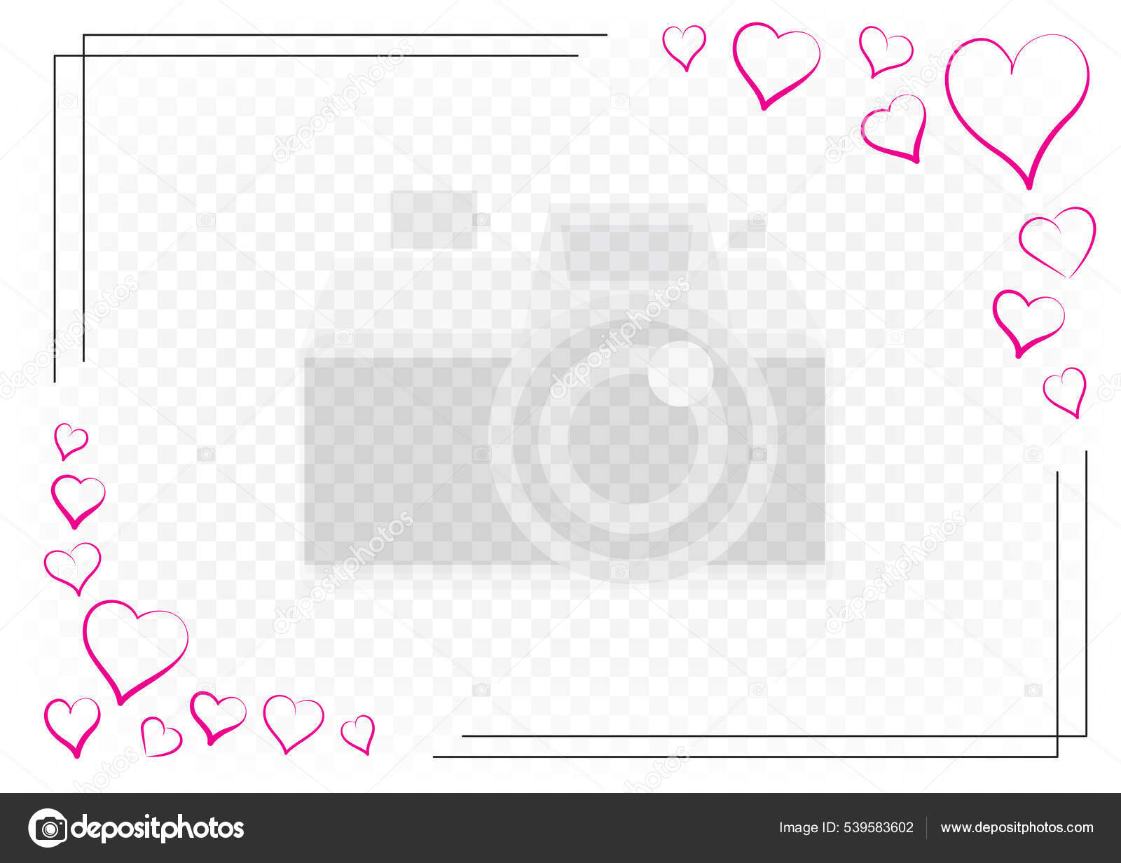 Valentine obrys srdce foto rám transparentní šablona Stock Vektor od ...