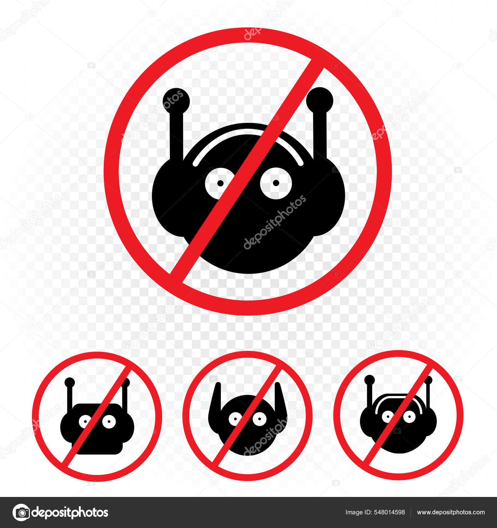 Bots prohibited sign symbol no bot icon set Stock Vector by ©romvo79 ...
