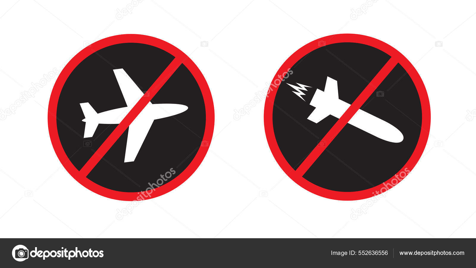 Fighter plane and missile rocket is prohibited sign Stock Vector Image ...