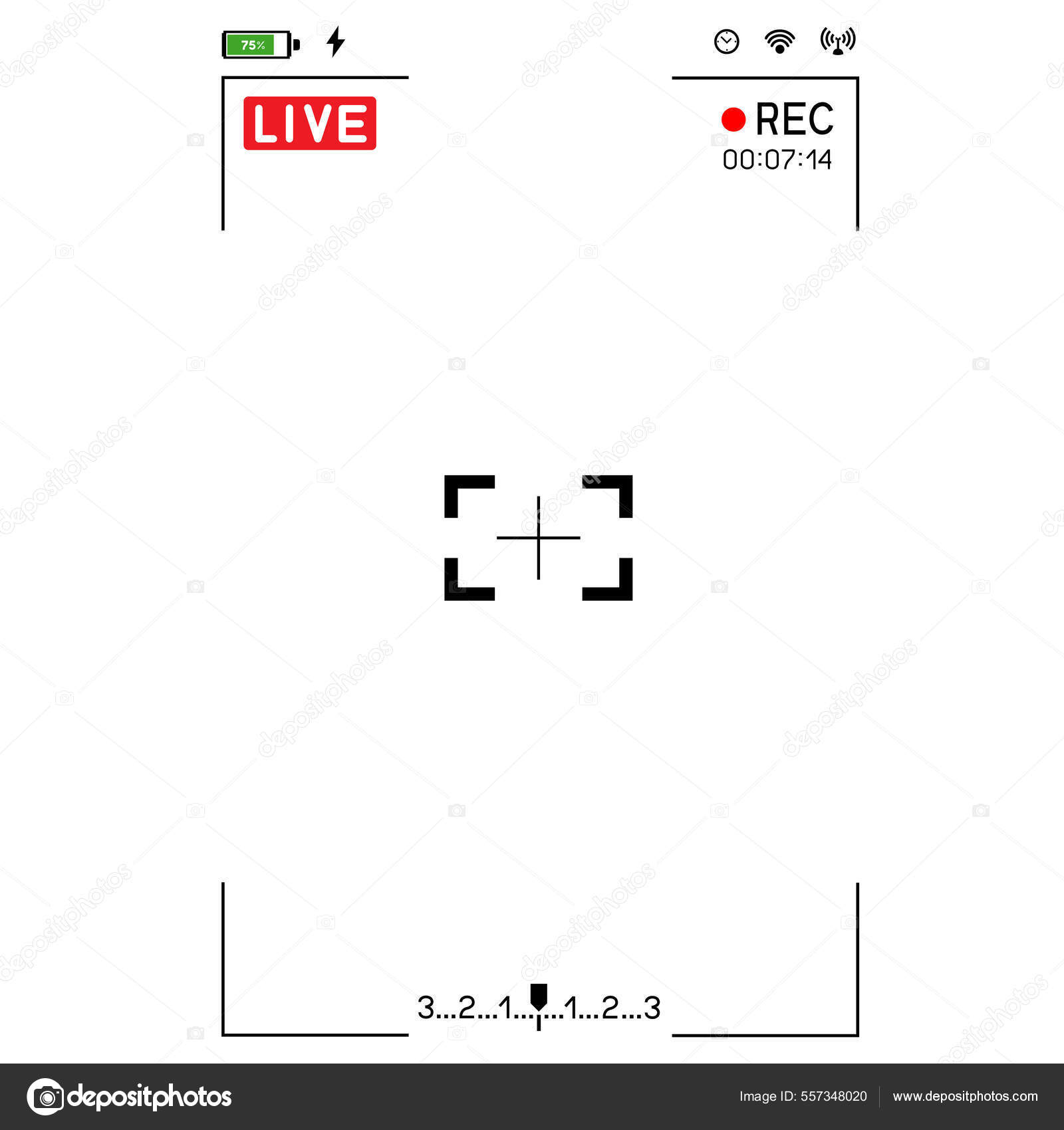 Camera vertical viewfinder live filming sign Stock Vector by ©romvo79 ...