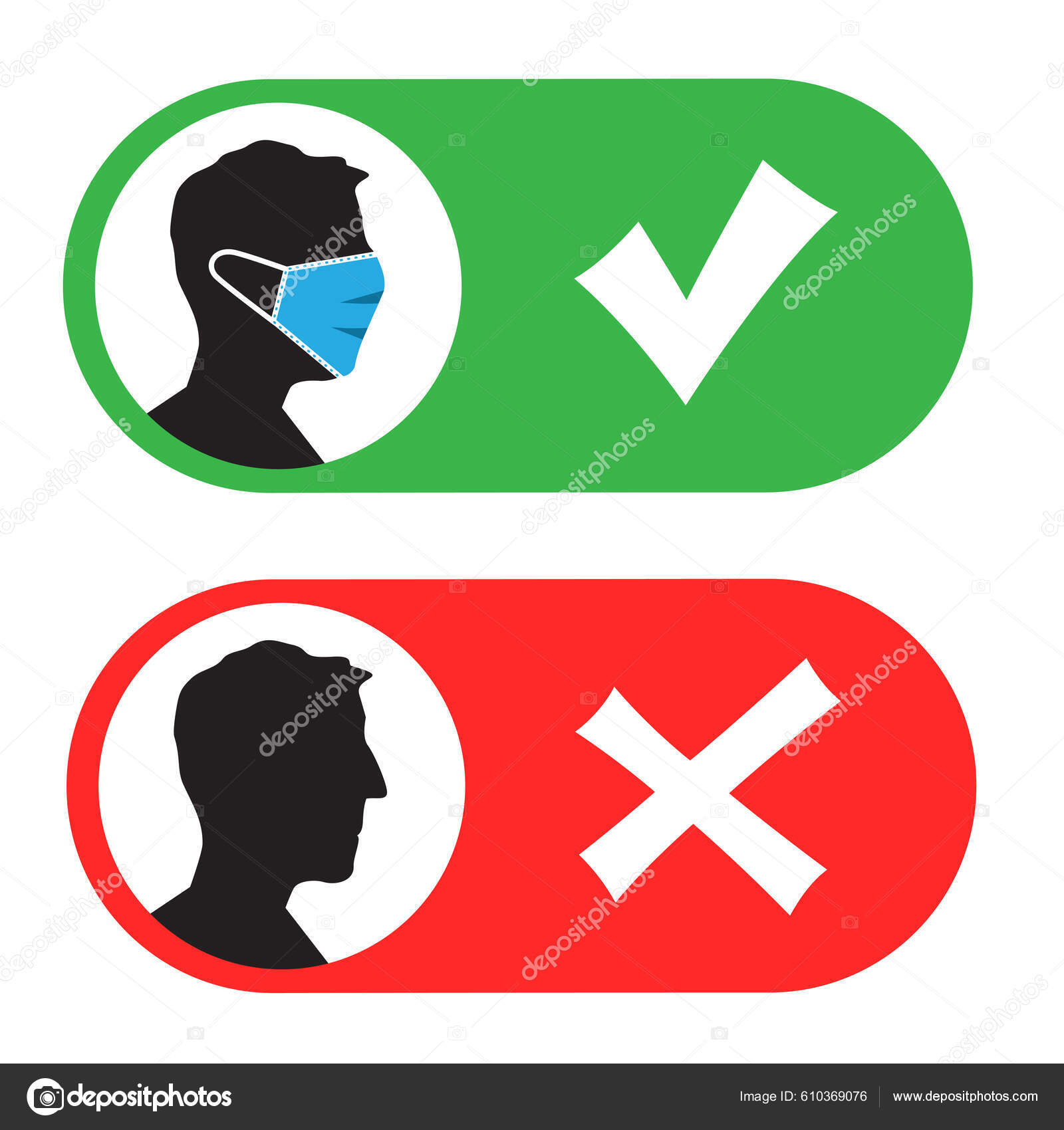 Coronavirus Signe Prévention Comment Porter Masque Isolé Sur Fond Blanc ...