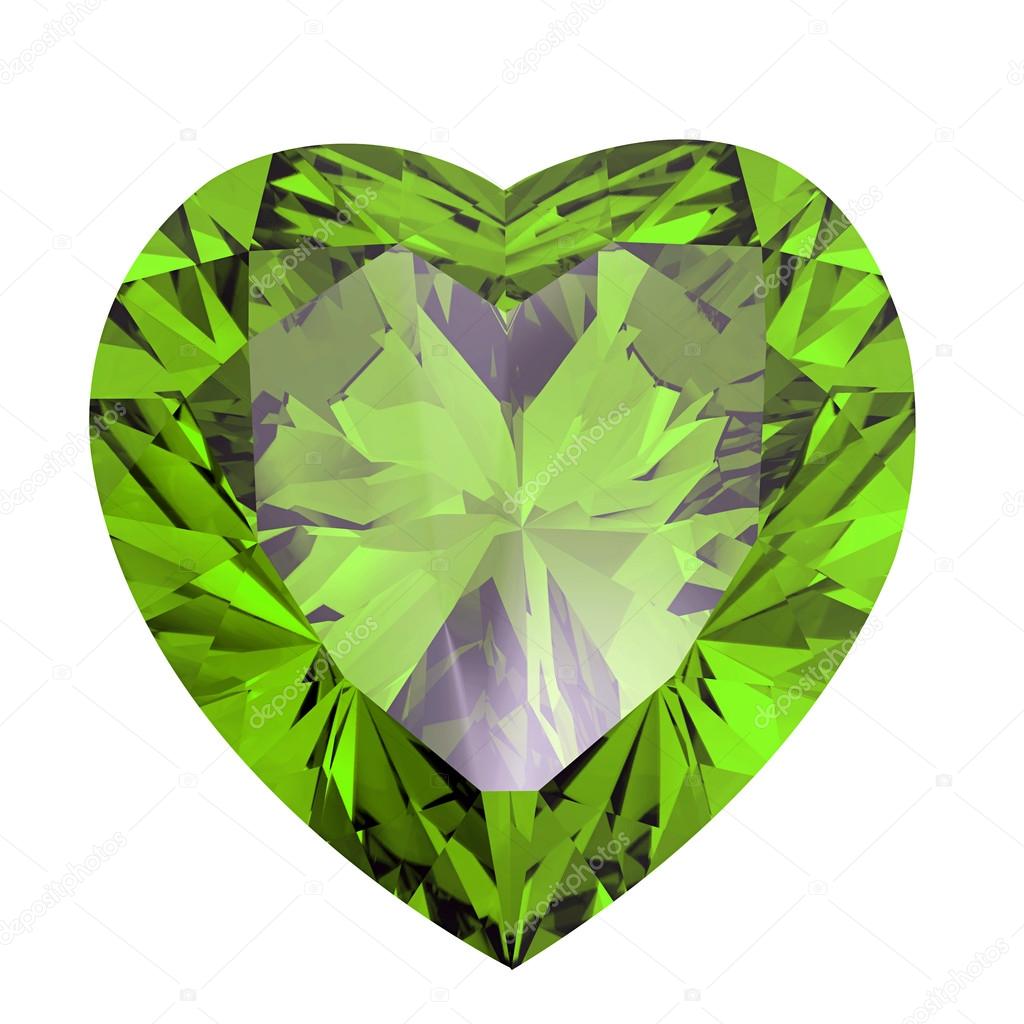 Heart shaped Diamond isolated. peridot Stock Photo by ©Rozaliya 13749143