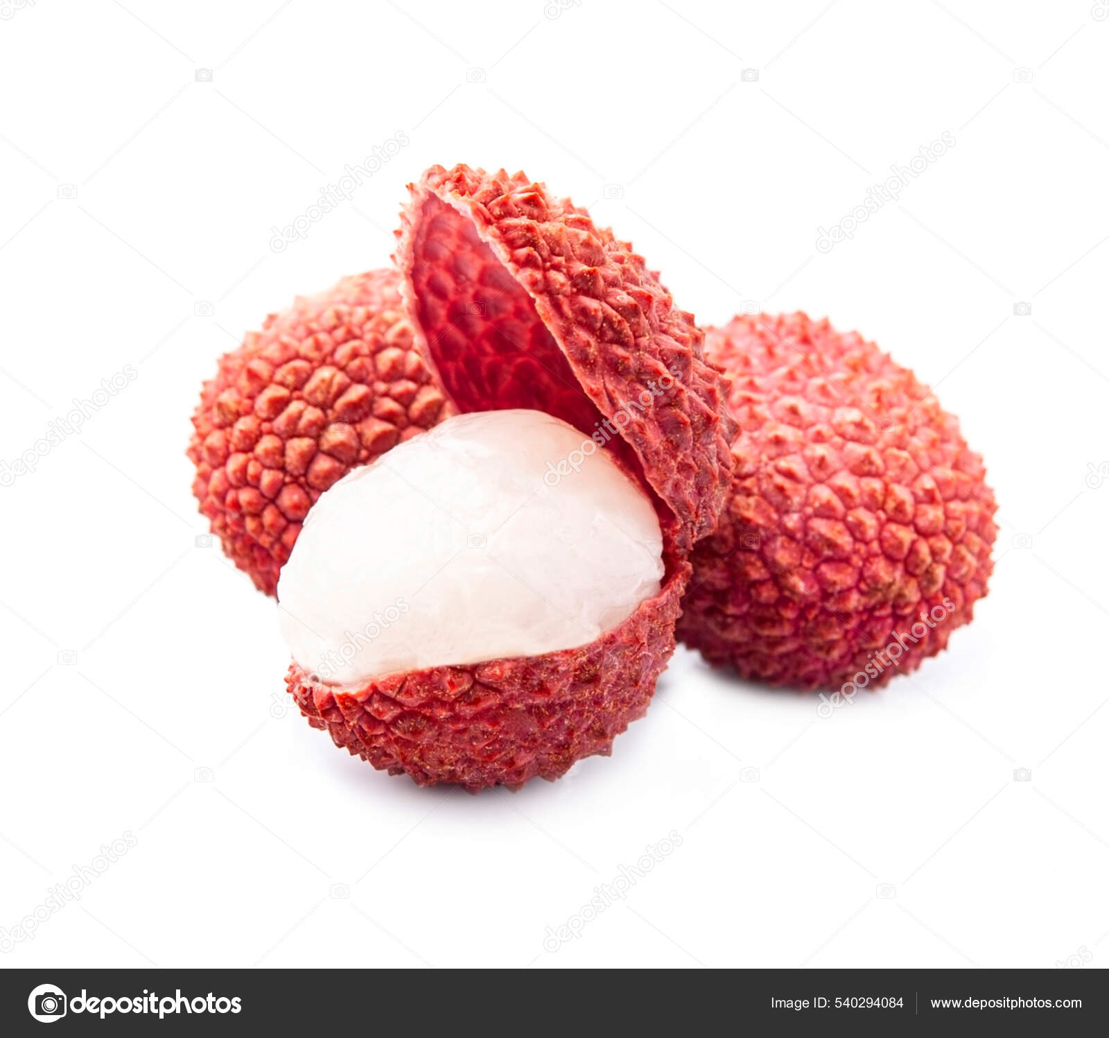 Lychee Fruits Closeup White Backgrounds Exotic Fruits — Stock Photo ...
