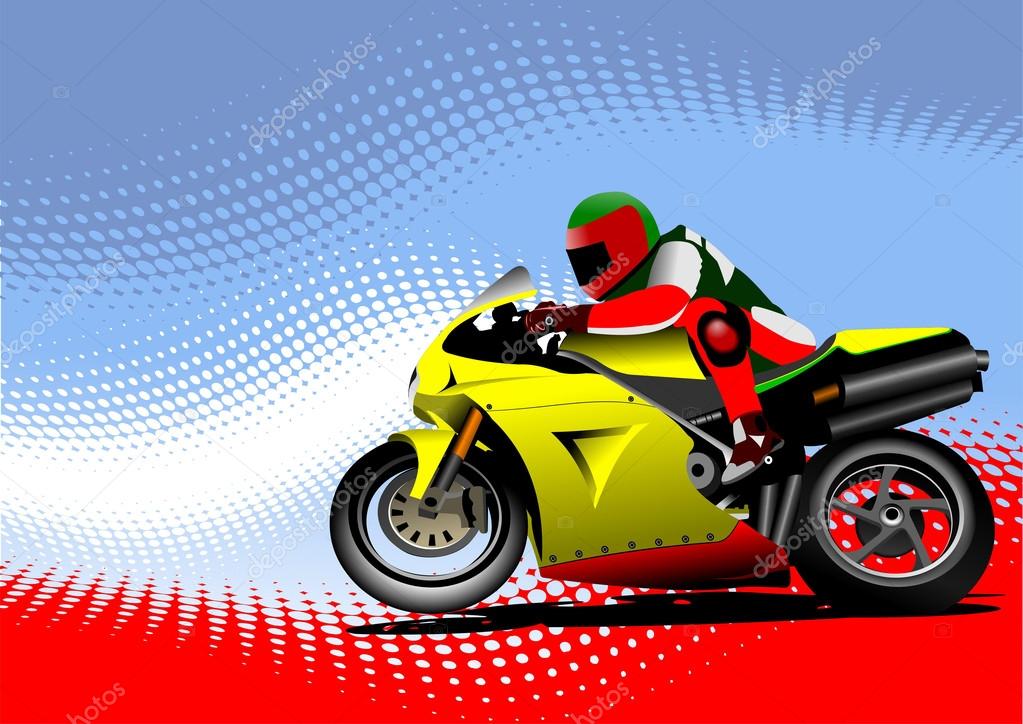 Abstract background with motorcycle image. Vector illustration Stock ...