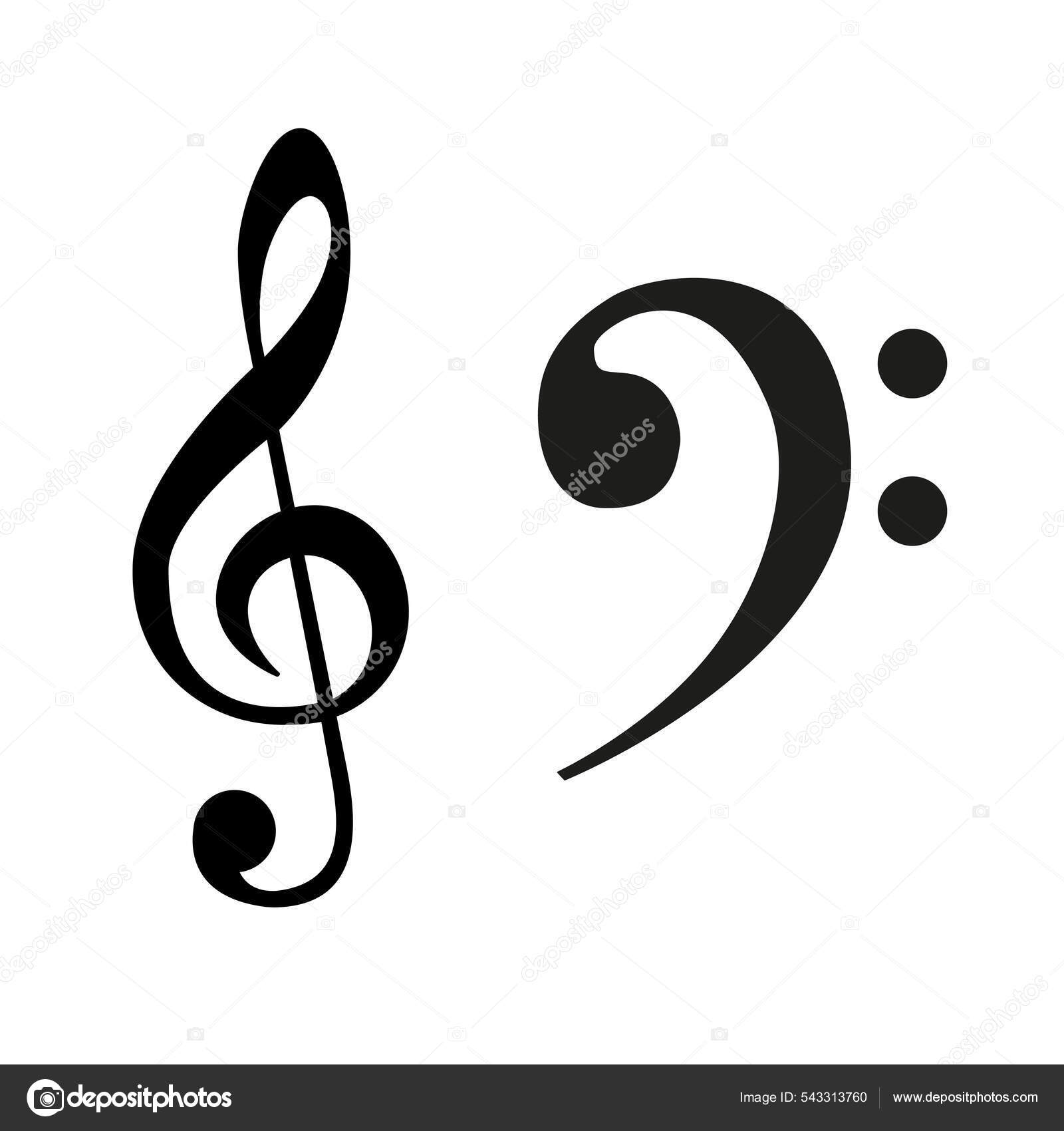 Treble Clef Musical Note Black White Background Stock Vector by ...