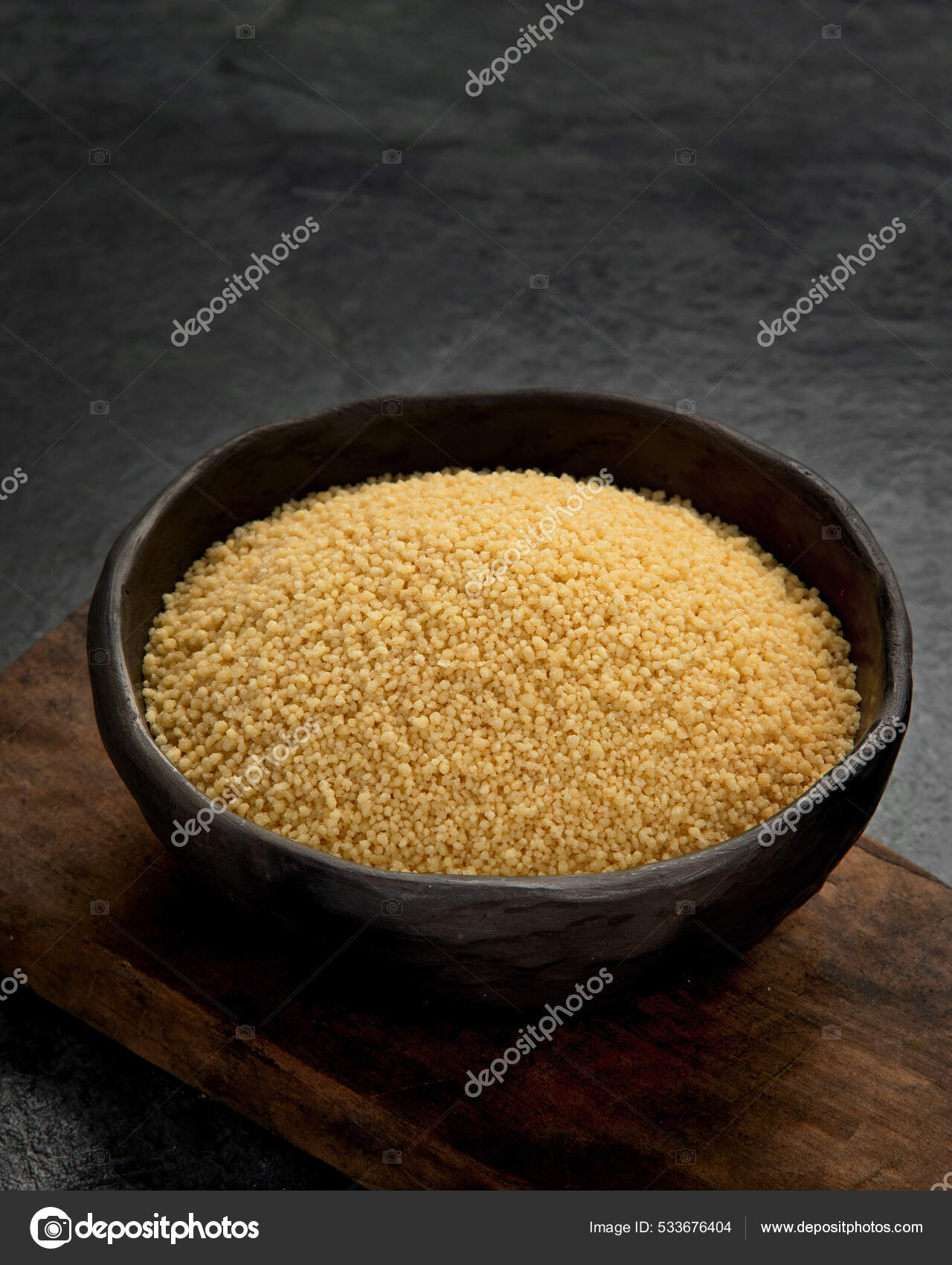 Couscous Dark Background Traditional Whole Grain — Stock Photo © bit245 ...