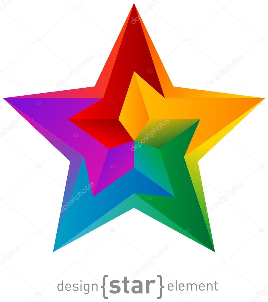 Abstract Impossible colorful star design element — Stock Photo ...