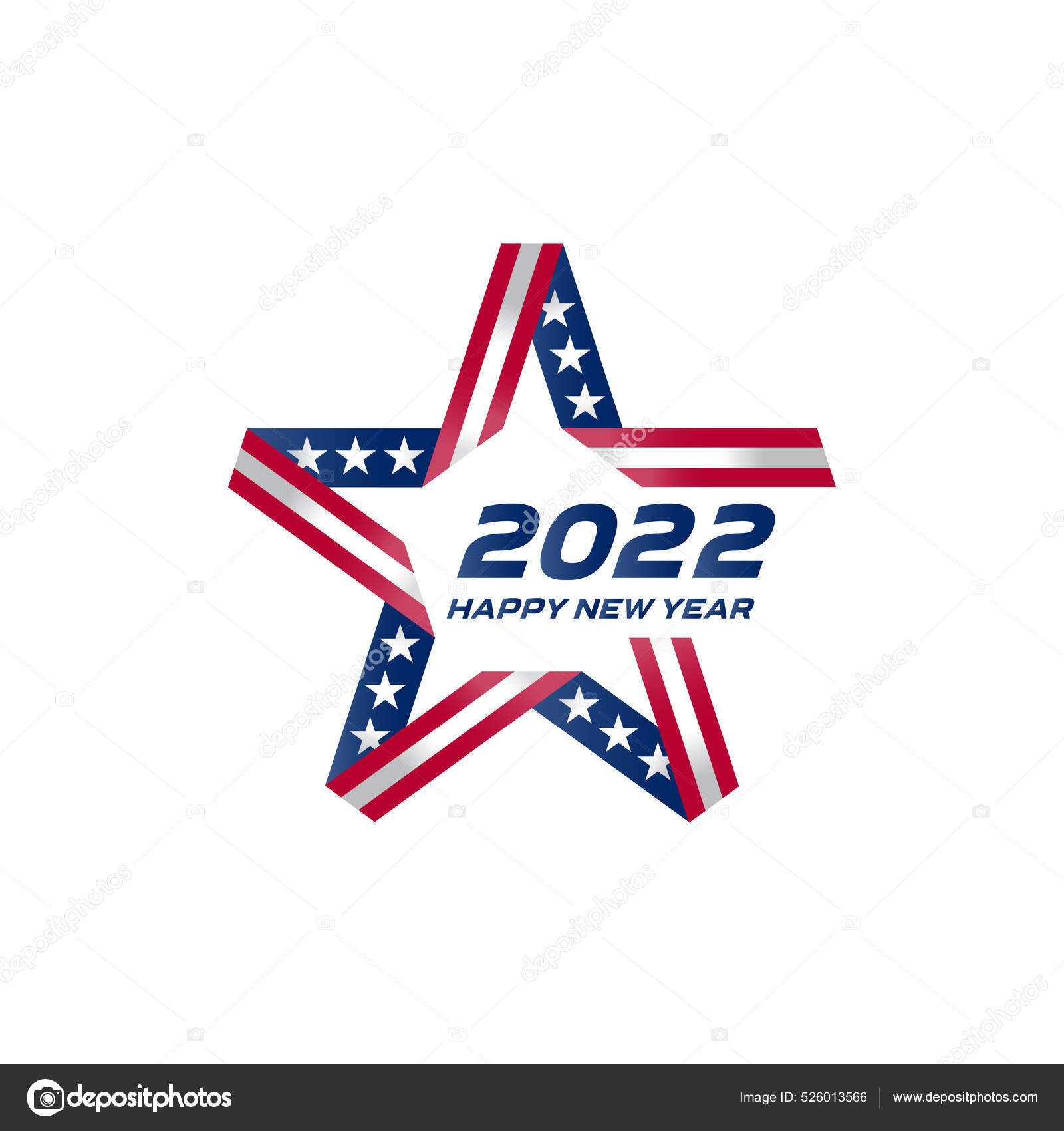 Flyer Usa Flag Colors Symbols Happy New Year 2022 Original Stock Vector ...