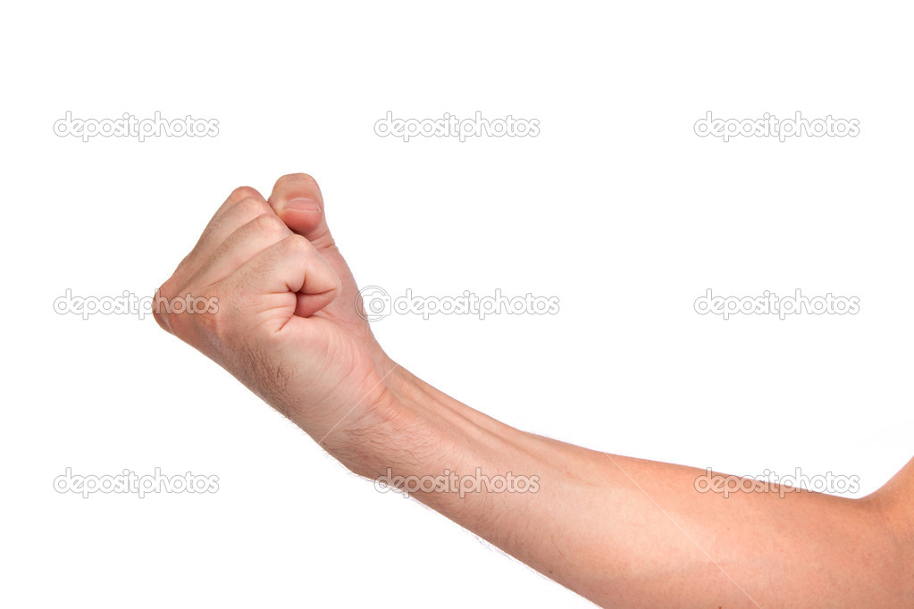 分離されたくいしばられた握りこぶしの男性手 — ストック写真 © bloodua #13634589