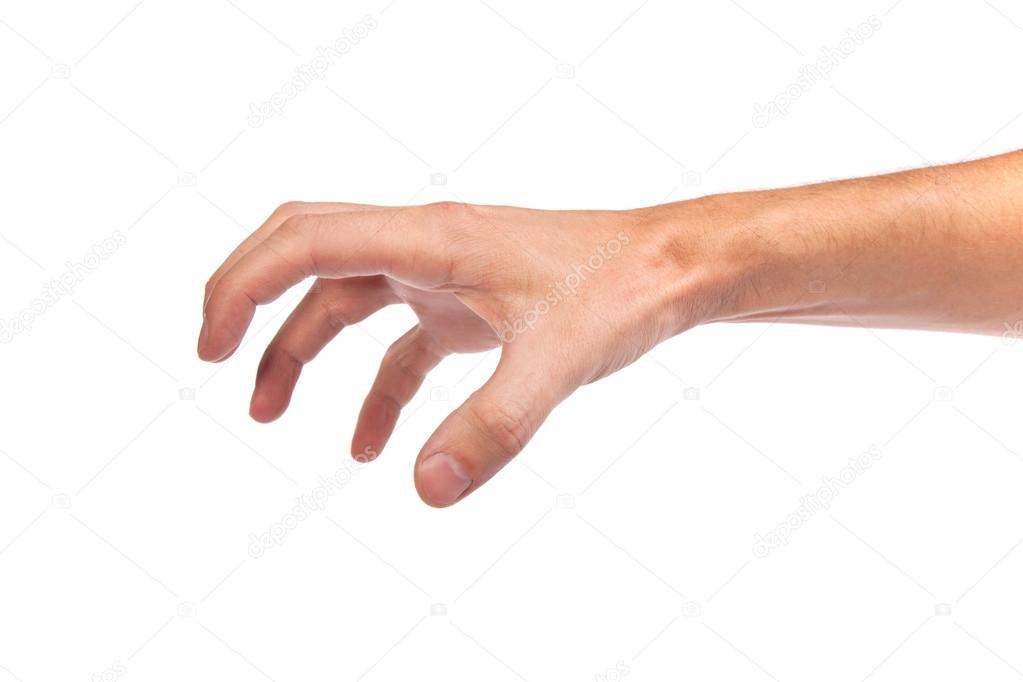 Male hand reaching for something on white Stock Photo by ©bloodua 13634619