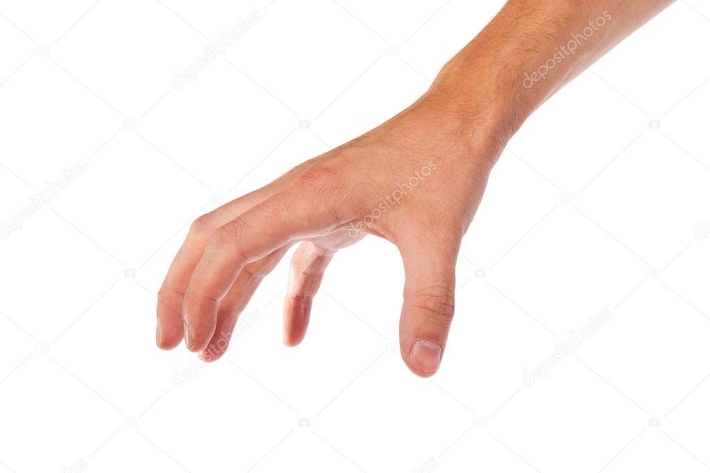 Male hand reaching for something on white Stock Photo by ©bloodua 18480973