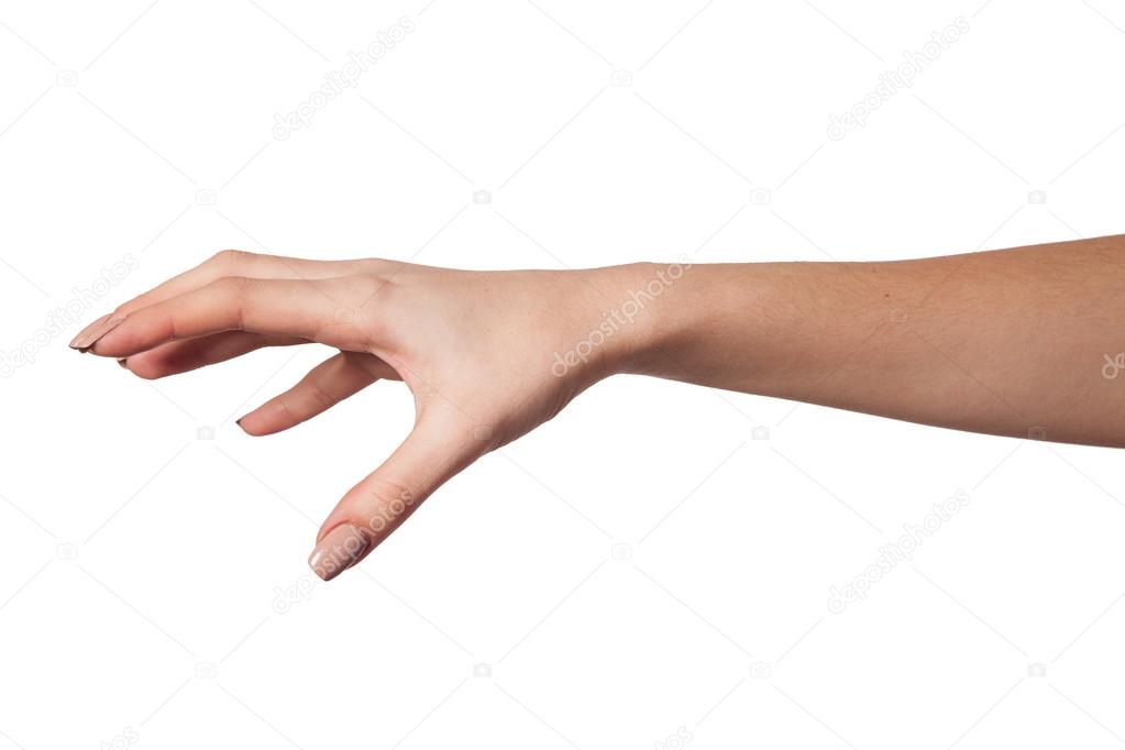 Female Hand Reaching For Something Touch Of Two Hands. Man And Woman