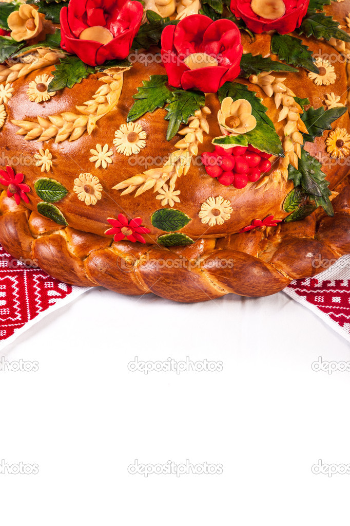 Ukrainian festive bakery Holiday Bread on white Stock Photo by ©bloodua ...