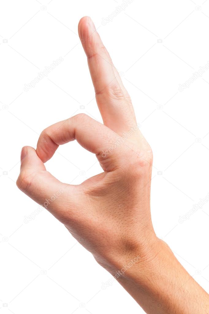 Hand is showing OK sign isolated on white Stock Photo by ©bloodua 39985057