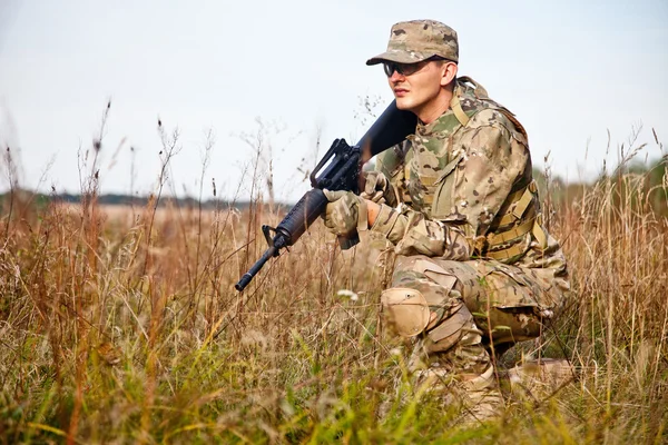 Soldier with a rifle - Stock Image - Everypixel