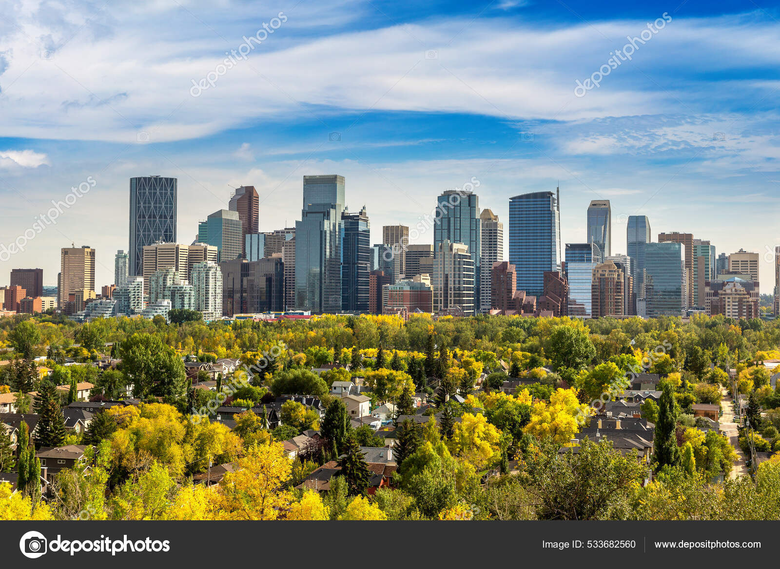 Panoramic View Calgary Sunny Day Canada — Stock Photo © bloodua #533682560