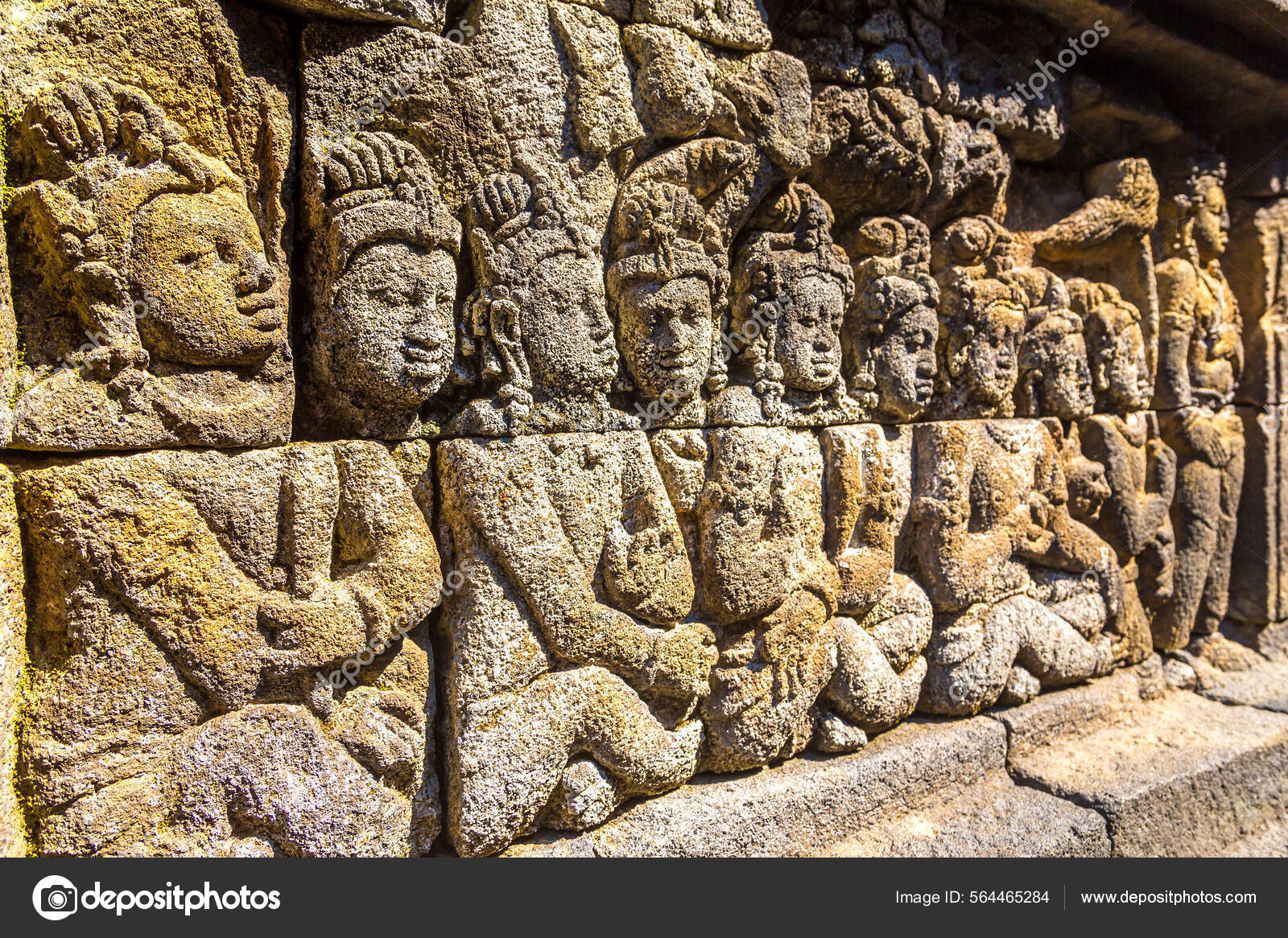 Relief Historical Carvings Buddist Temple Borobudur Yogyakarta City ...