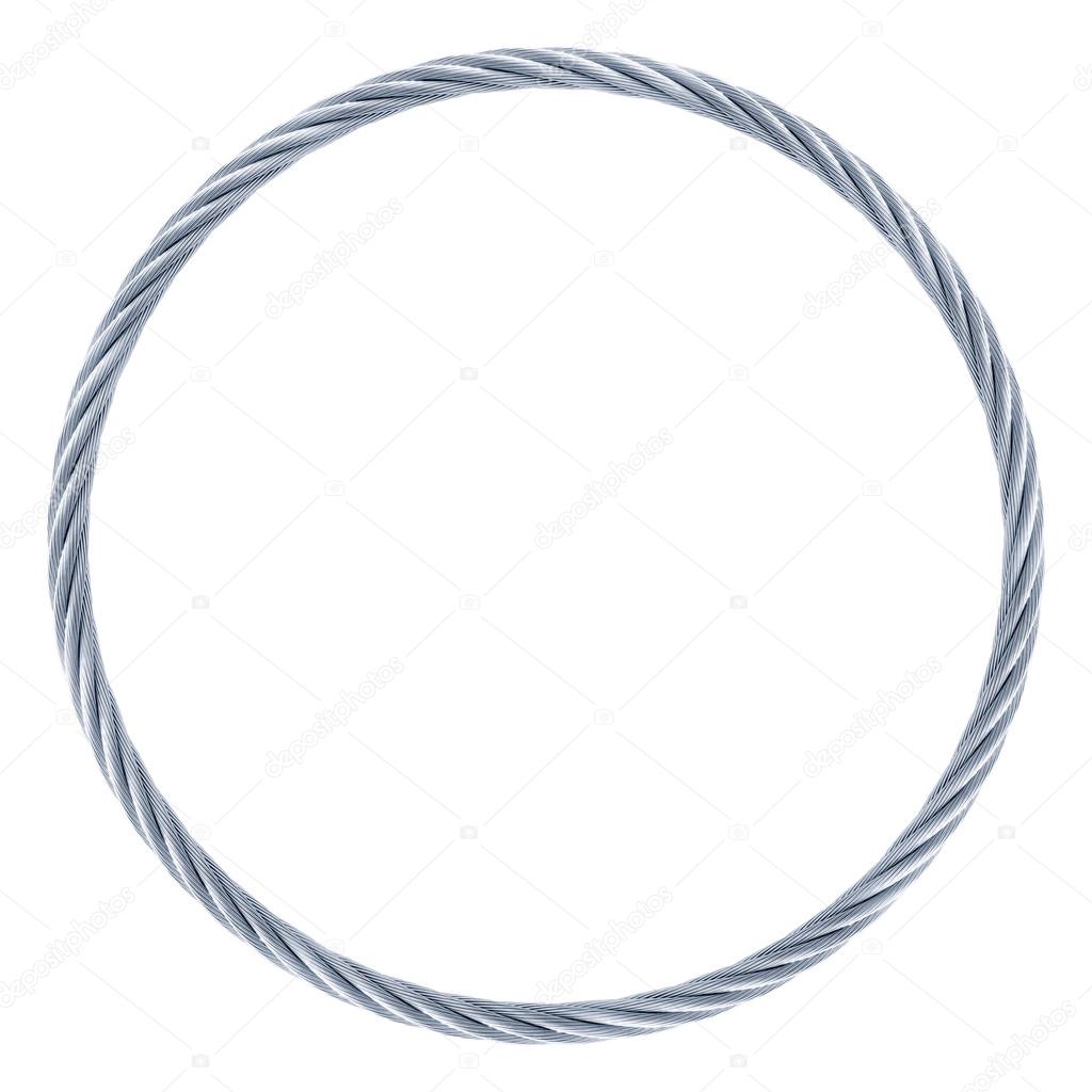 Ring endless steel rope isolated on white background. — Stock Photo ...