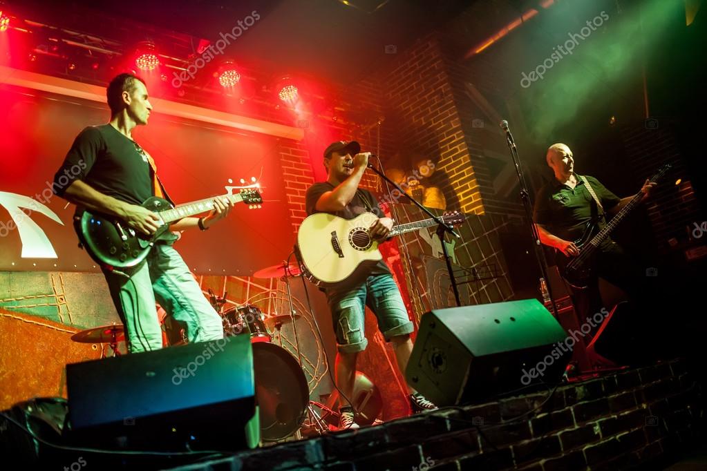 Band performs on stage — Stock Photo © cookelma #27153393