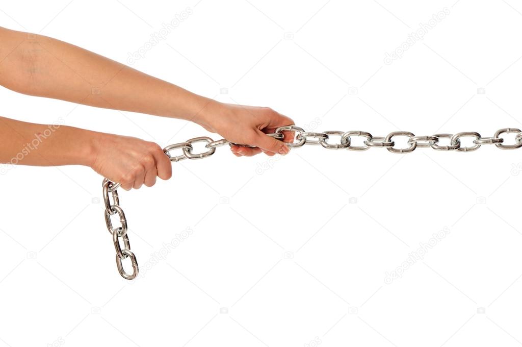 A long heavy metal chain — Stock Photo © merzavka #12759782