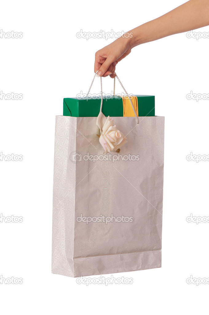 Paper bag with a box — Stock Photo © merzavka #13150774