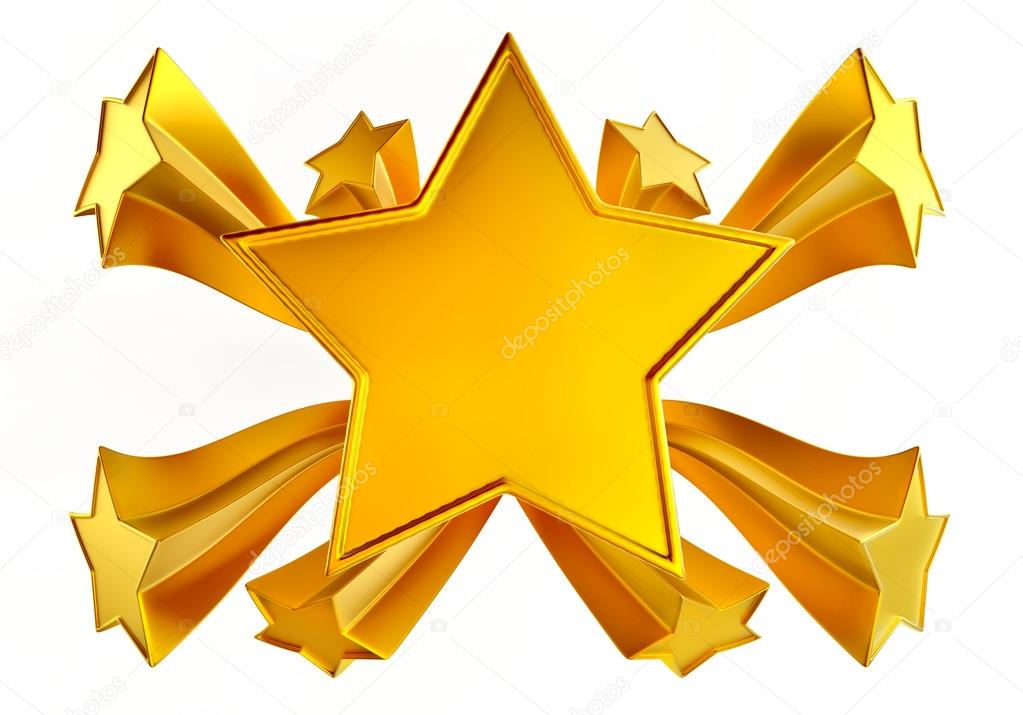 Set of nine shiny gold stars in motion Stock Photo by ©merzavka 13440037