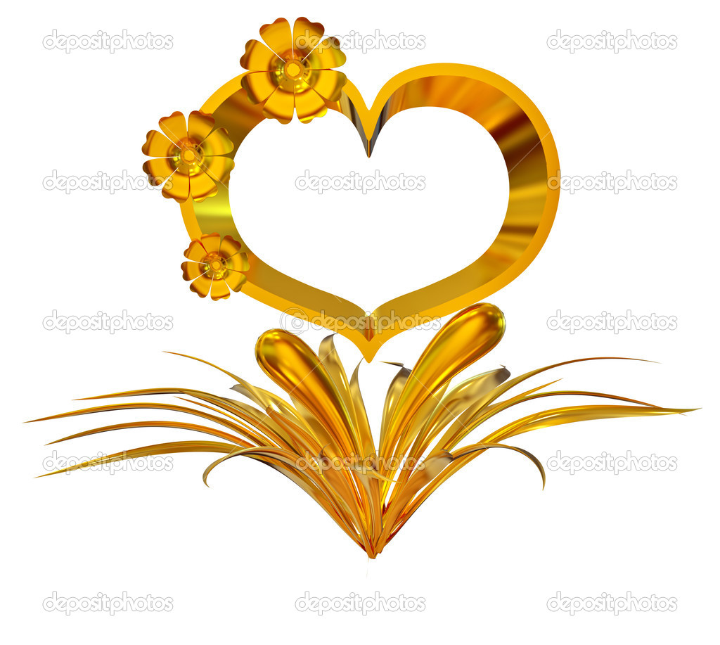 Heart with flowers and leaves Stock Photo by ©merzavka 13638352