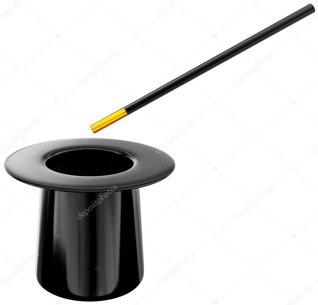 Retro style hat with wand for magic Stock Photo by ©merzavka 45777665