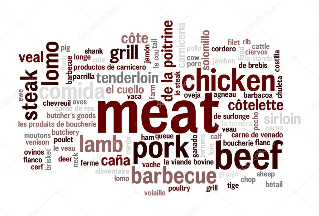 Meat variations word cloud Stock Photo by ©Paulpaladin 42759627