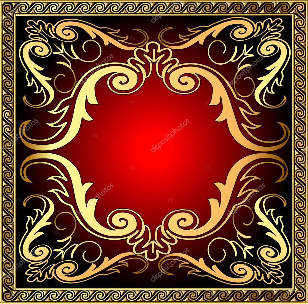 Background with frame and royal gold(en) pattern — Stock Vector ...