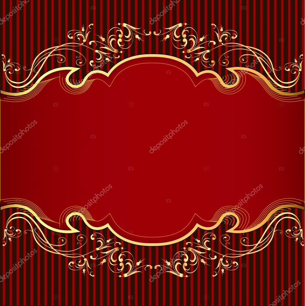 Background with gold(en) ornament and red band Stock Vector Image by ...