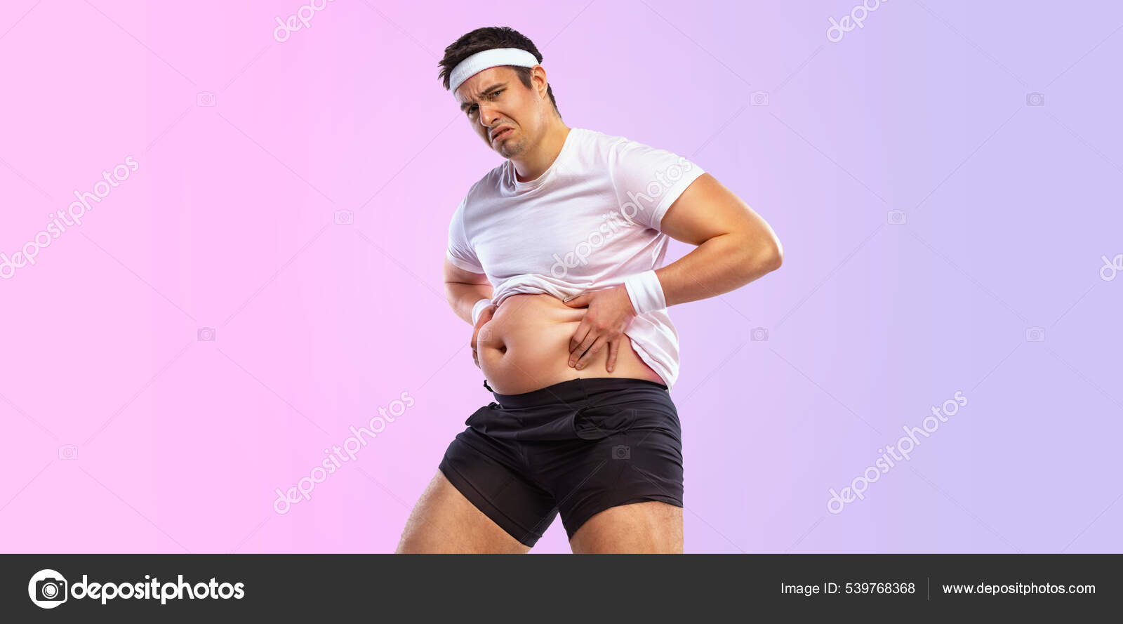 Fat Guy Running Shirtless