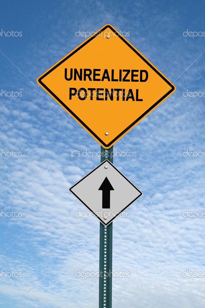 Motivational unrealized potential ahead sign post Stock Photo by ...