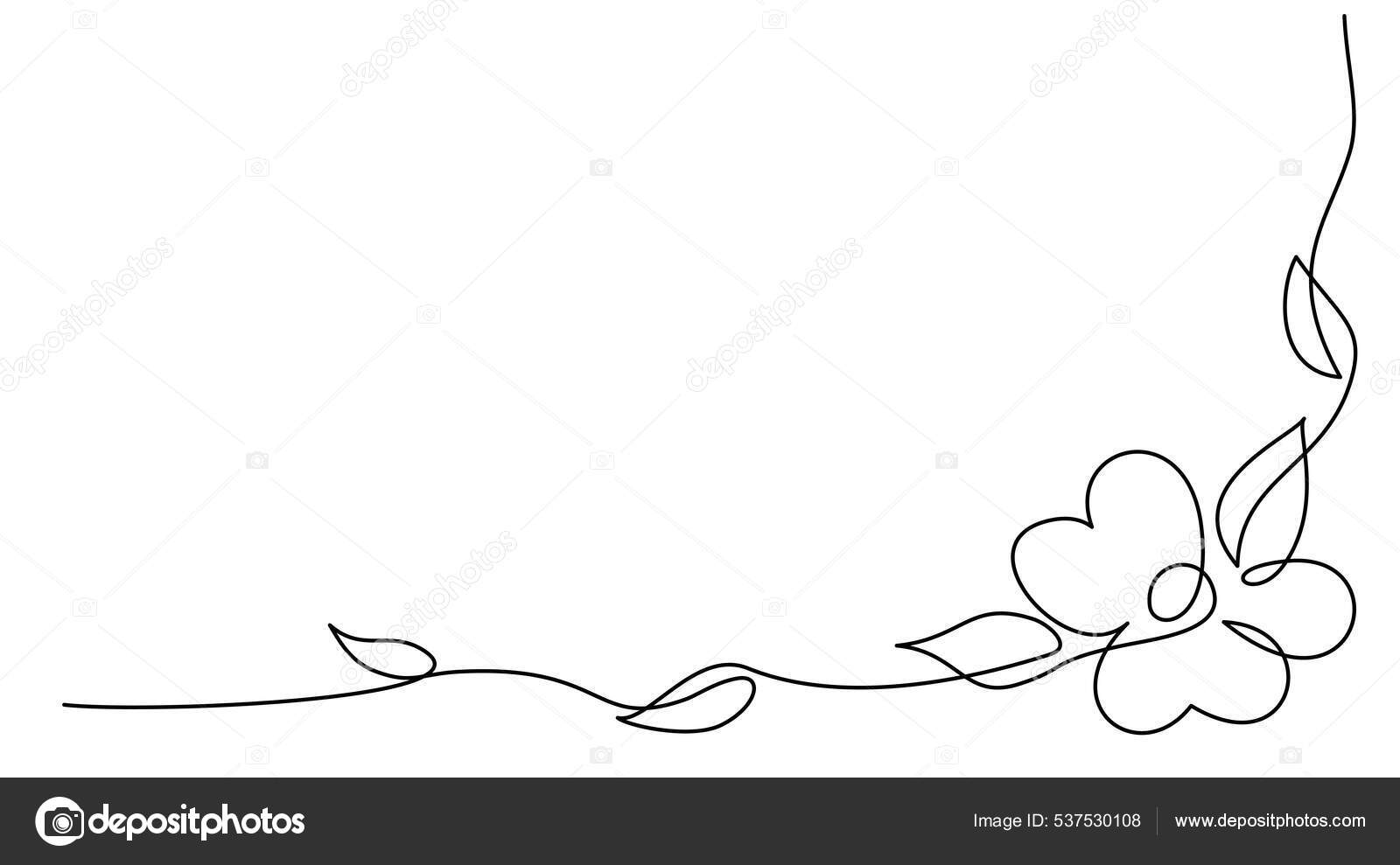 Card decoration with beautiful flower. Continuous one line art drawing ...