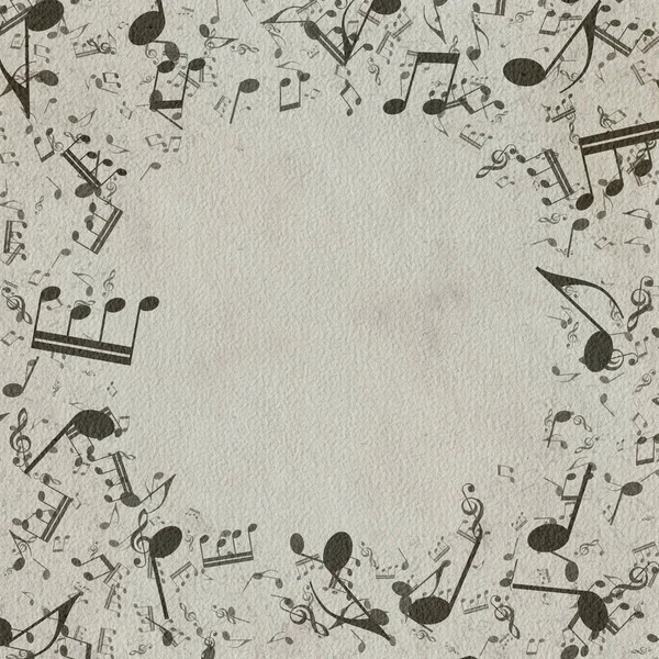 Grunge Musical Background Old Paper Texture Music Notes — Stock Photo ...