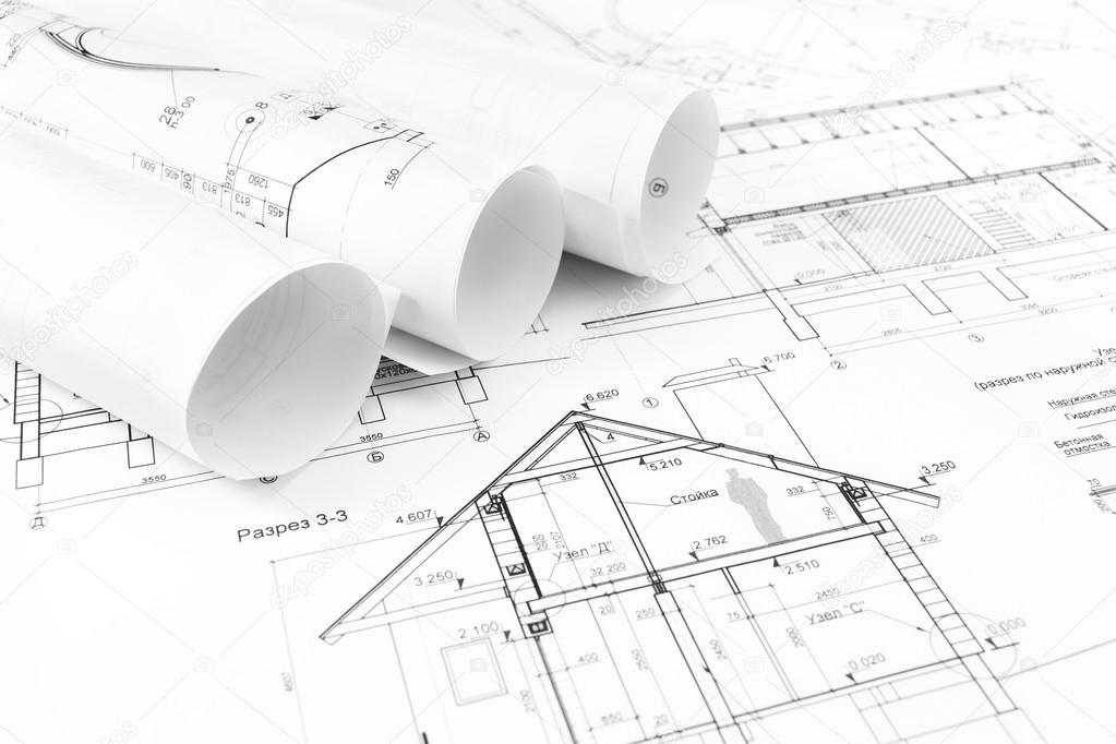 Construction drawings — Stock Photo © MrTwister #43670509