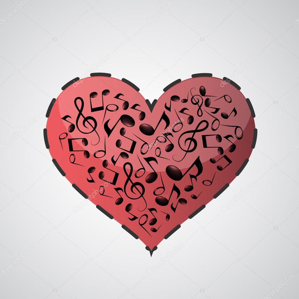 Notas Musicales Corazón Rojo Imágenes De Nota Musical Corazon Libres