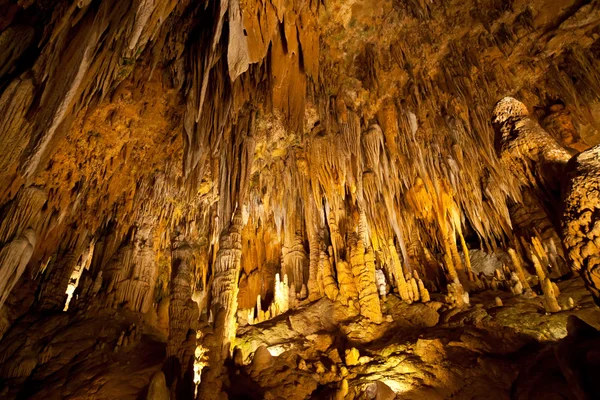 Cave stalactites and stalagmites formations limestone caves — Stock ...